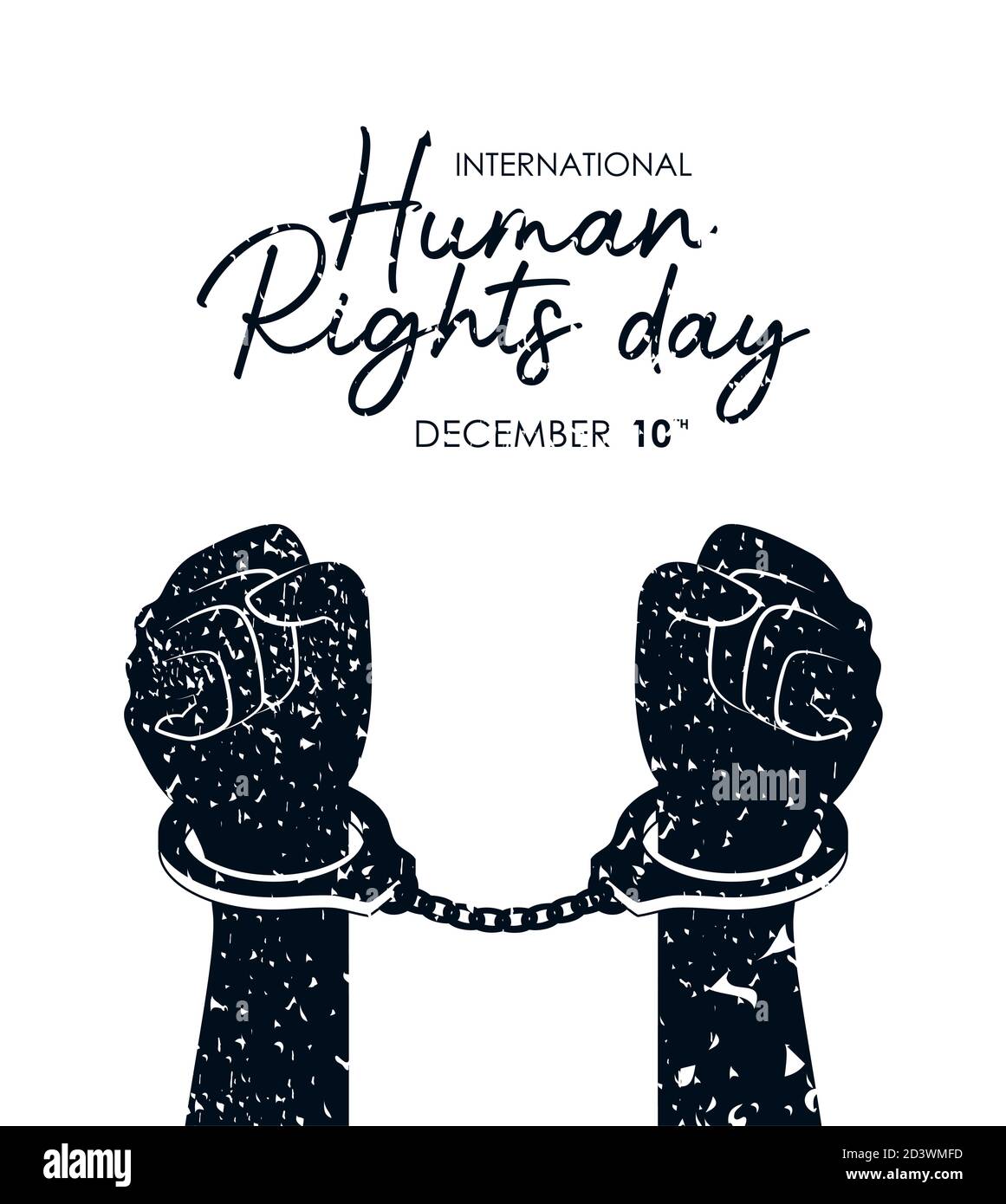 international human rights and black hands with cuffs vector design ...