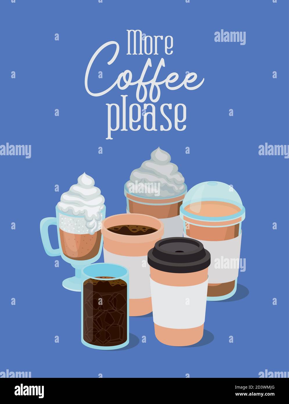 more coffee please with mugs vector design Stock Vector Image & Art - Alamy