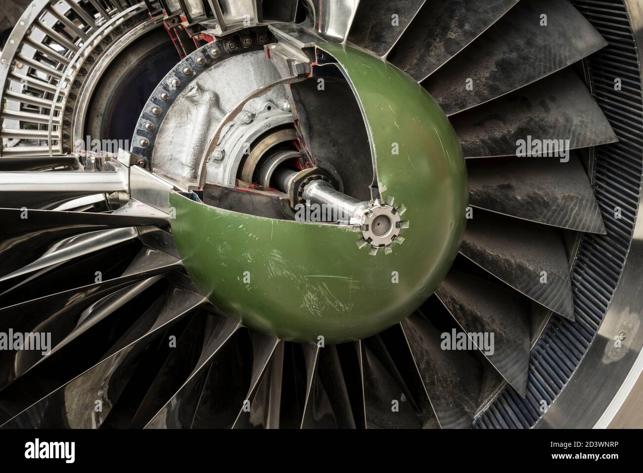 detail of an aircraft engine turbine Stock Photo - Alamy