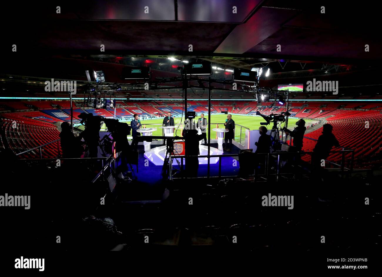 A general view of ITV sport commentators as they discuss the final ...