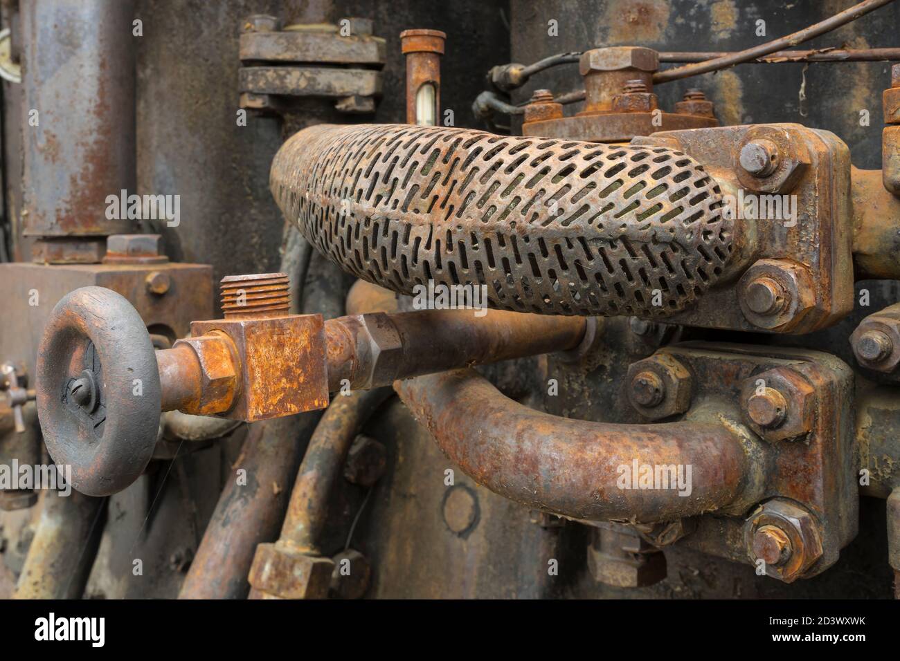 pipes on a historic industrial engine Stock Photo - Alamy