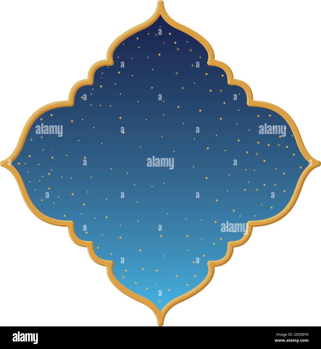 indian gold window at night with stars vector design Stock Vector Image ...