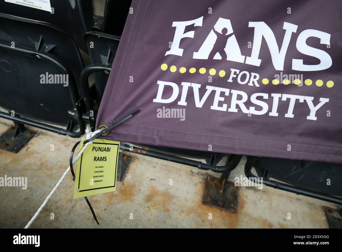 Fans flags in Derby County's stadium before the Sky Bet Championship ...