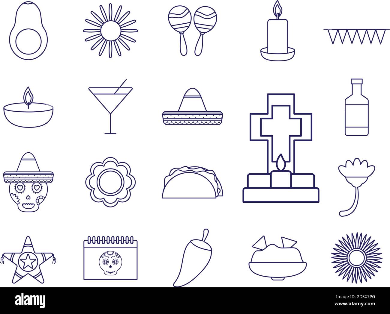 Grave cross line style Cut Out Stock Images & Pictures - Alamy