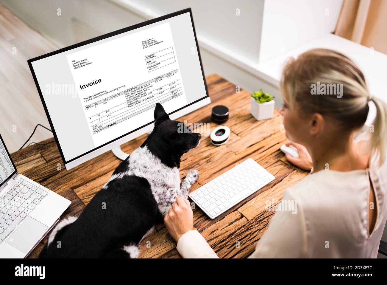 Online Electronic Invoice Management On Desktop Computer Stock Photo ...