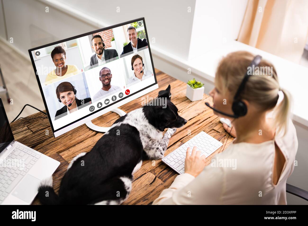 Video Conference Meeting Call With Remote Staff Stock Photo - Alamy