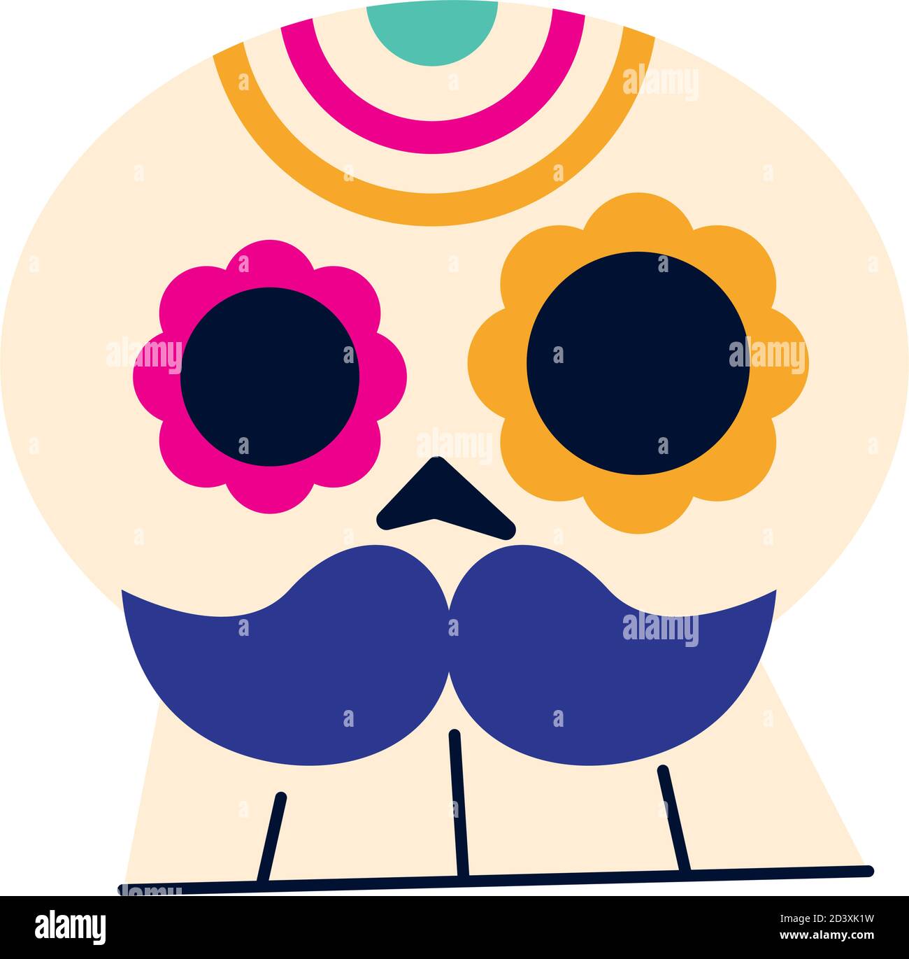 Mexican skull head design, Mexico culture theme Vector illustration ...