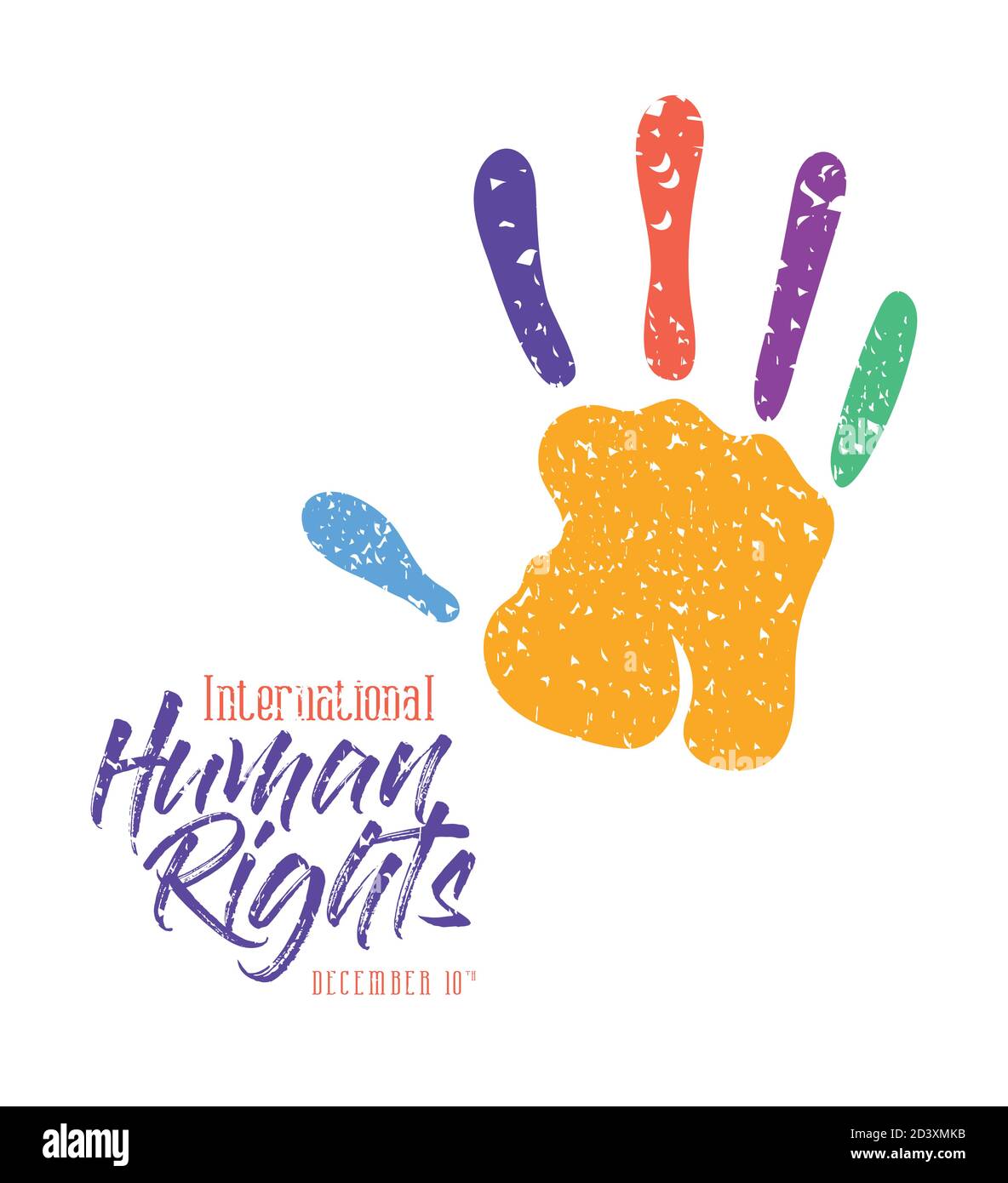 international human rights and yellow hand print vector design Stock ...