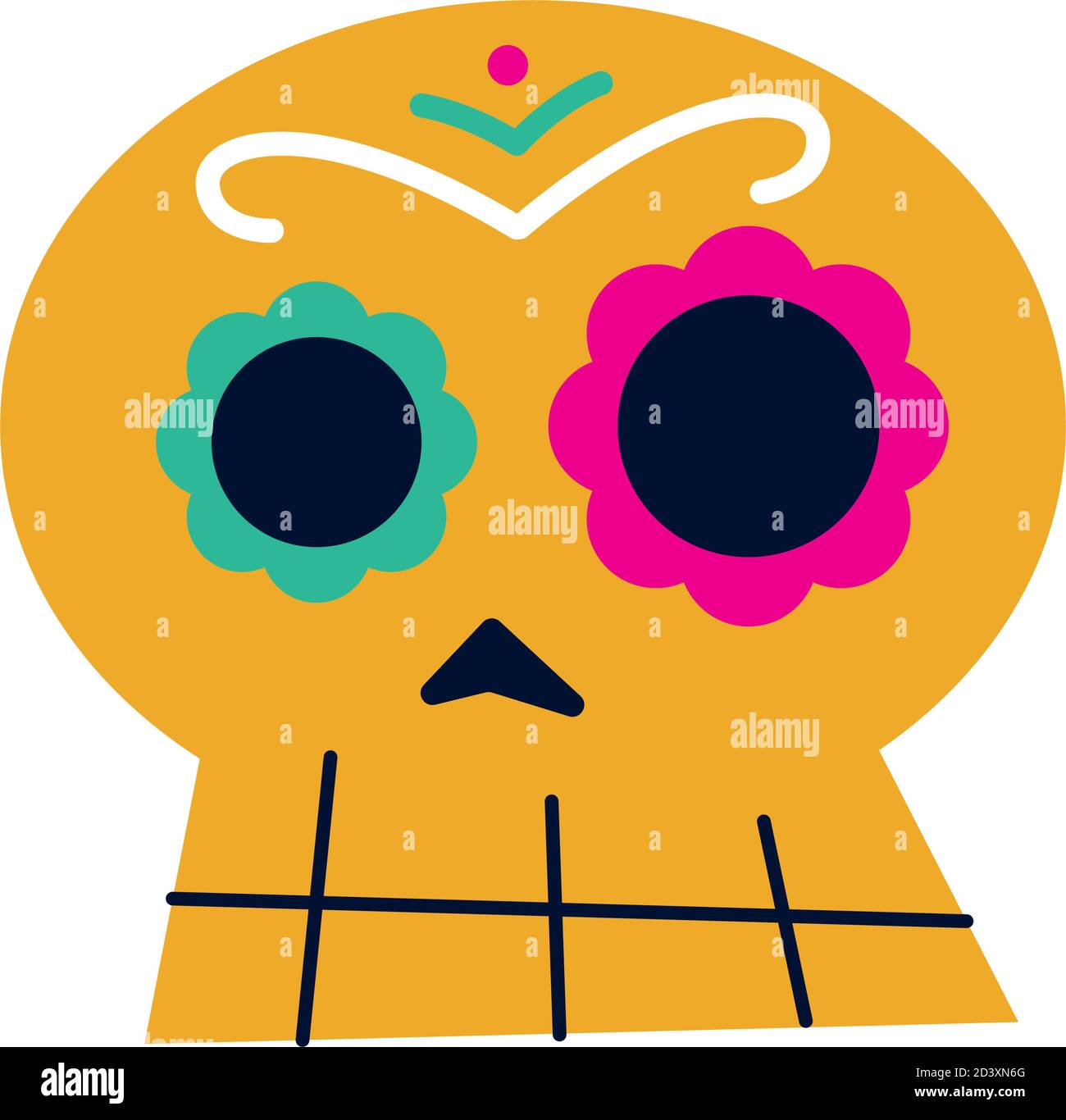 Mexican skull head design, Mexico culture theme Vector illustration ...