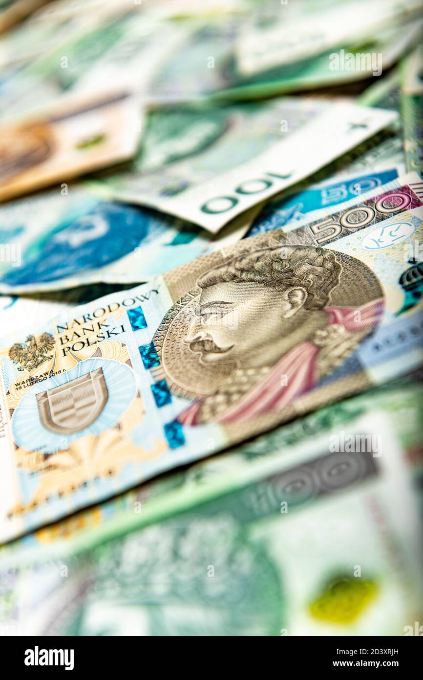 polish paper money or banknotes Stock Photo - Alamy
