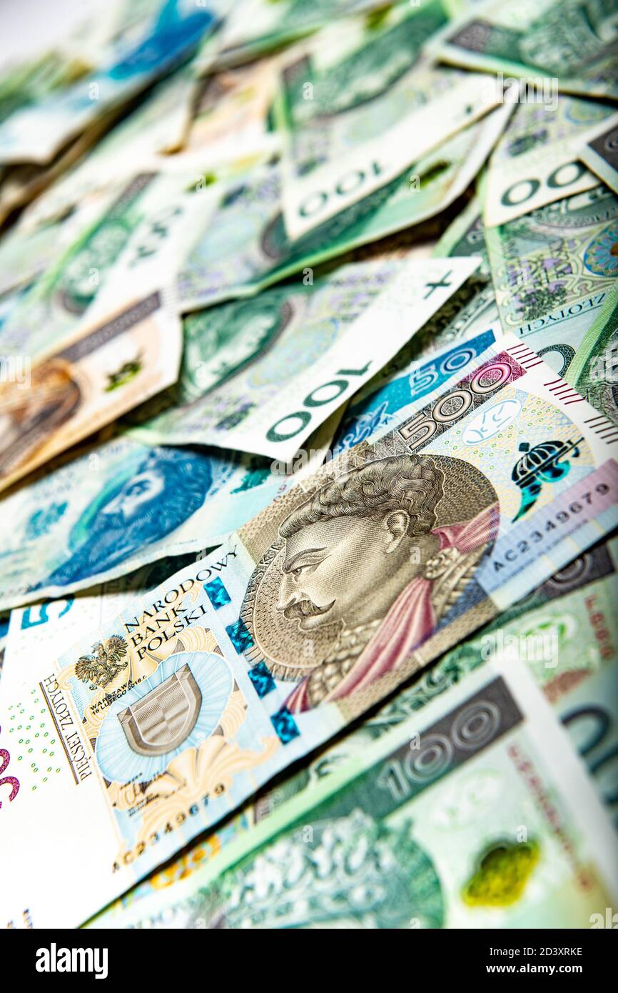 polish paper money or banknotes Stock Photo - Alamy