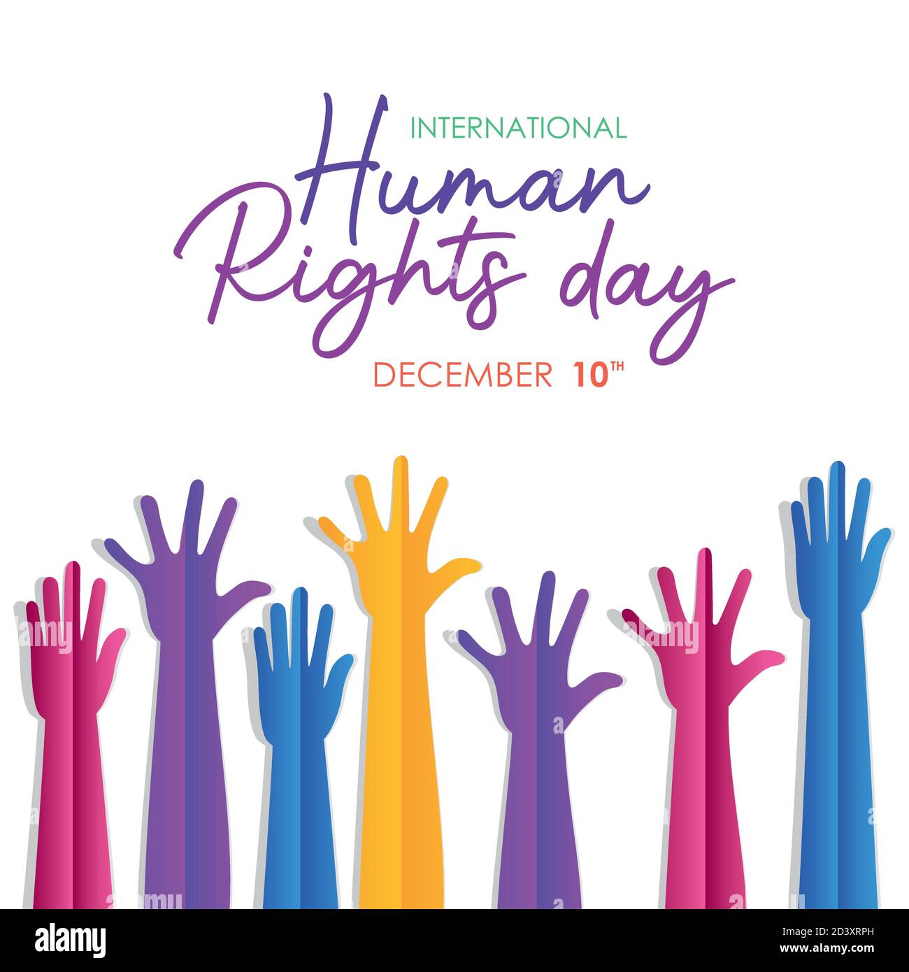 international human rights and hands up vector design Stock Vector ...