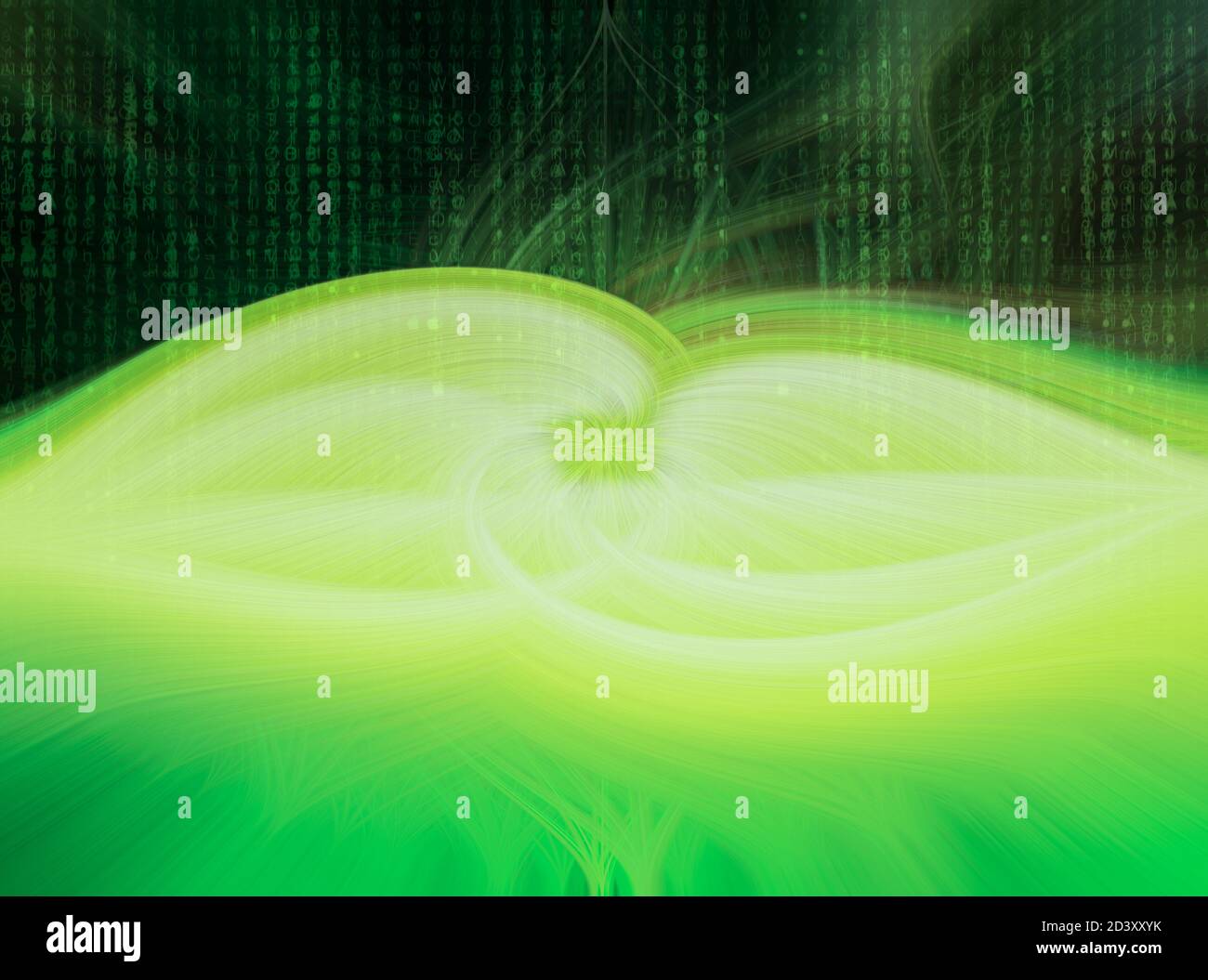 Green graphics with background waves. Design digital technology concept ...