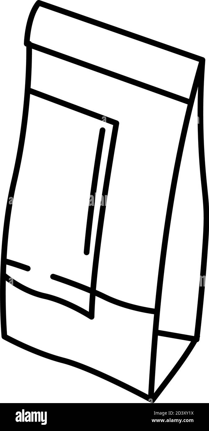 Tea bag line style icon design, Time drink breakfast and beverage theme ...