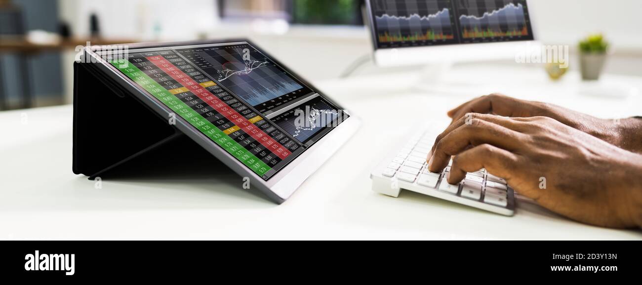 Stock Market Exchange Trading On Tablet Online Stock Photo - Alamy