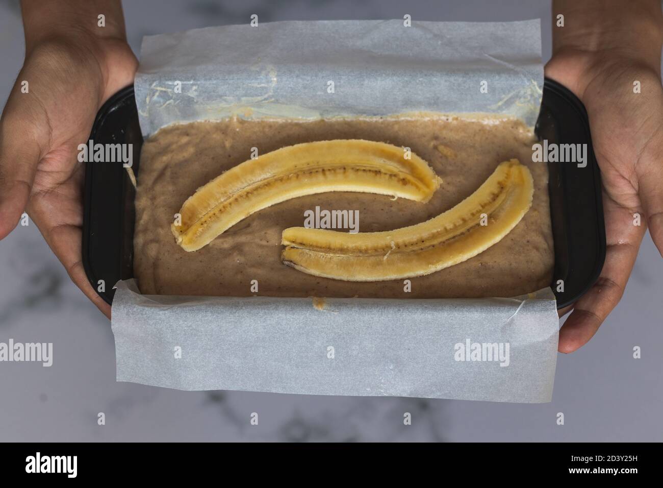 Preparation process of banana bread Stock Photo - Alamy