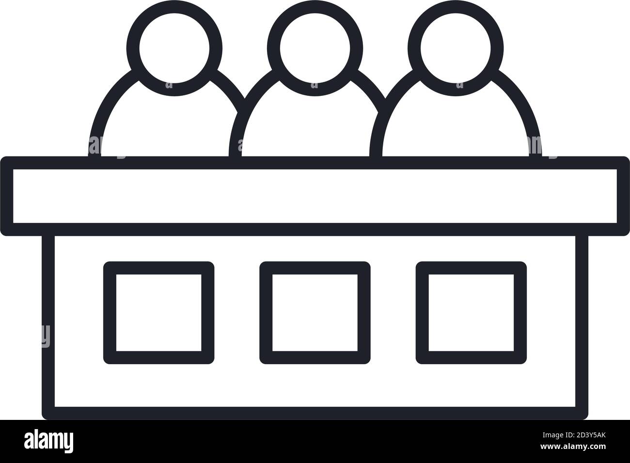 law court line style icon design, justice legal and human rights theme ...