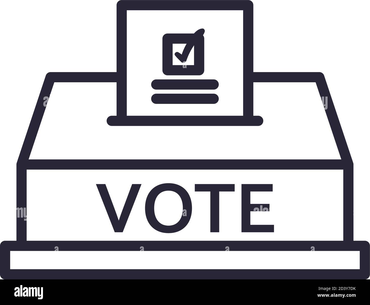 Vote paper on box line style icon design, President election government ...