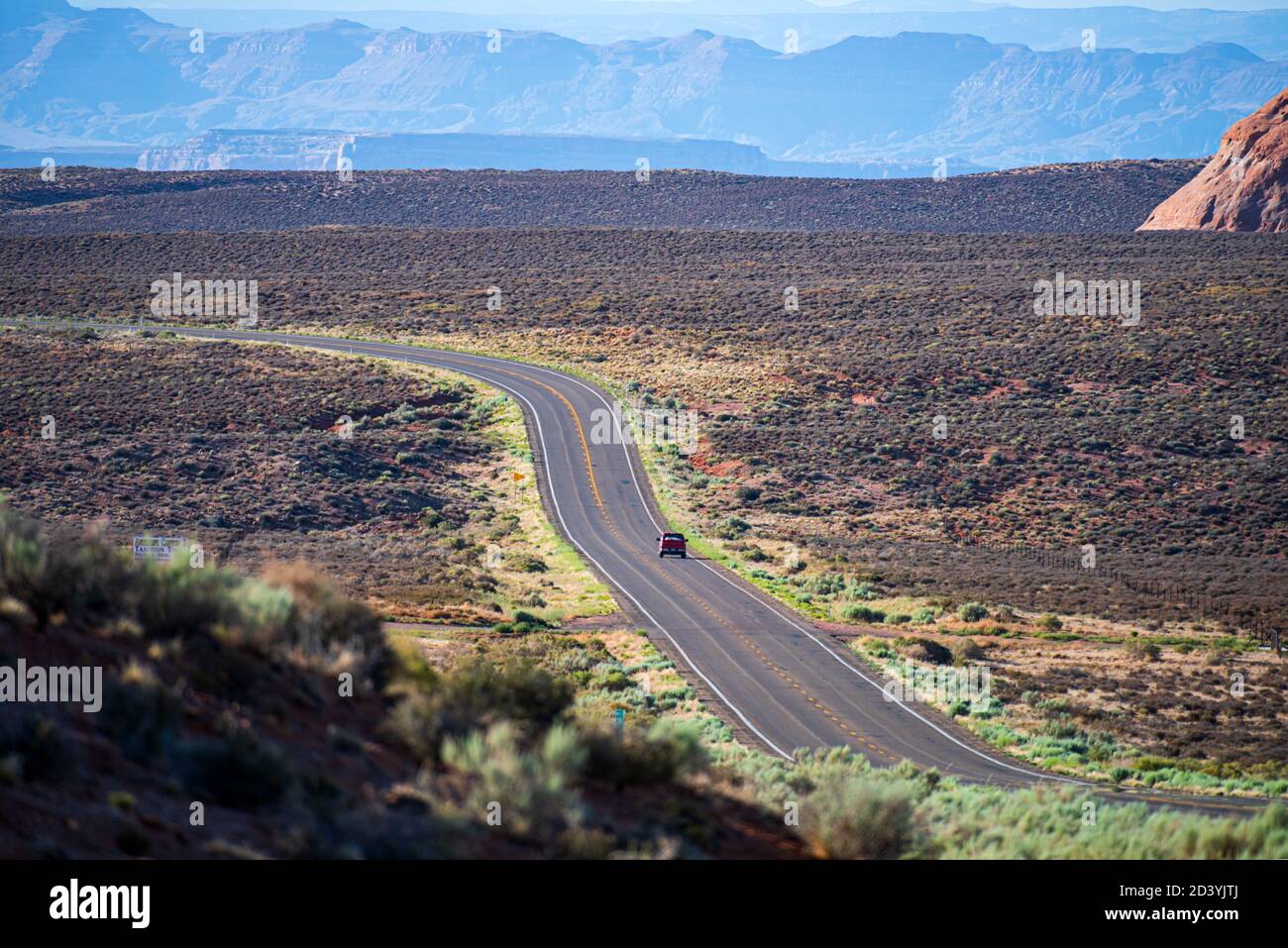 Asphalt highway road. Endless straight. Travel american concept Stock ...