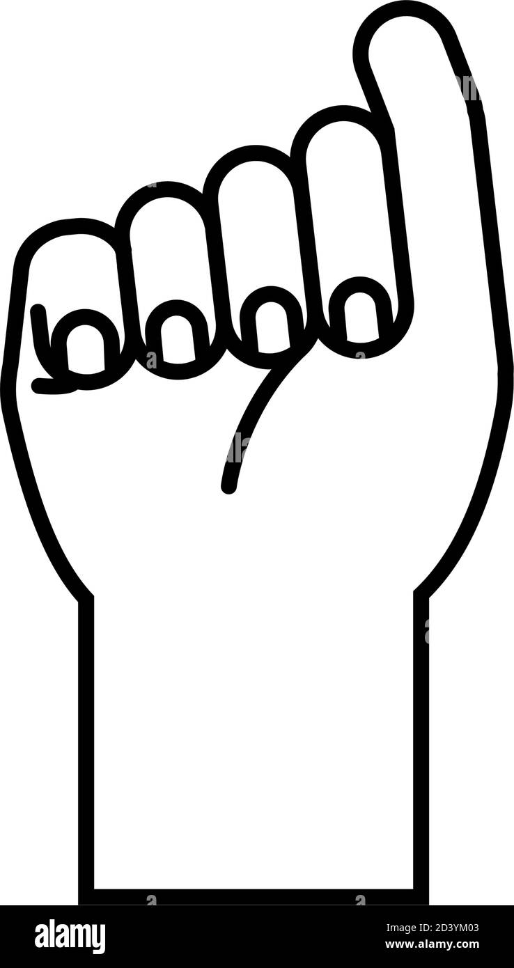 hand sign language a line style icon design of People help and finger ...