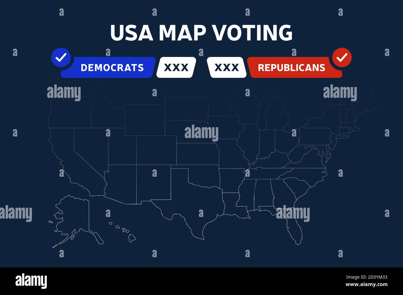 USA Presidential election results map. Usa map voting. Presidential ...