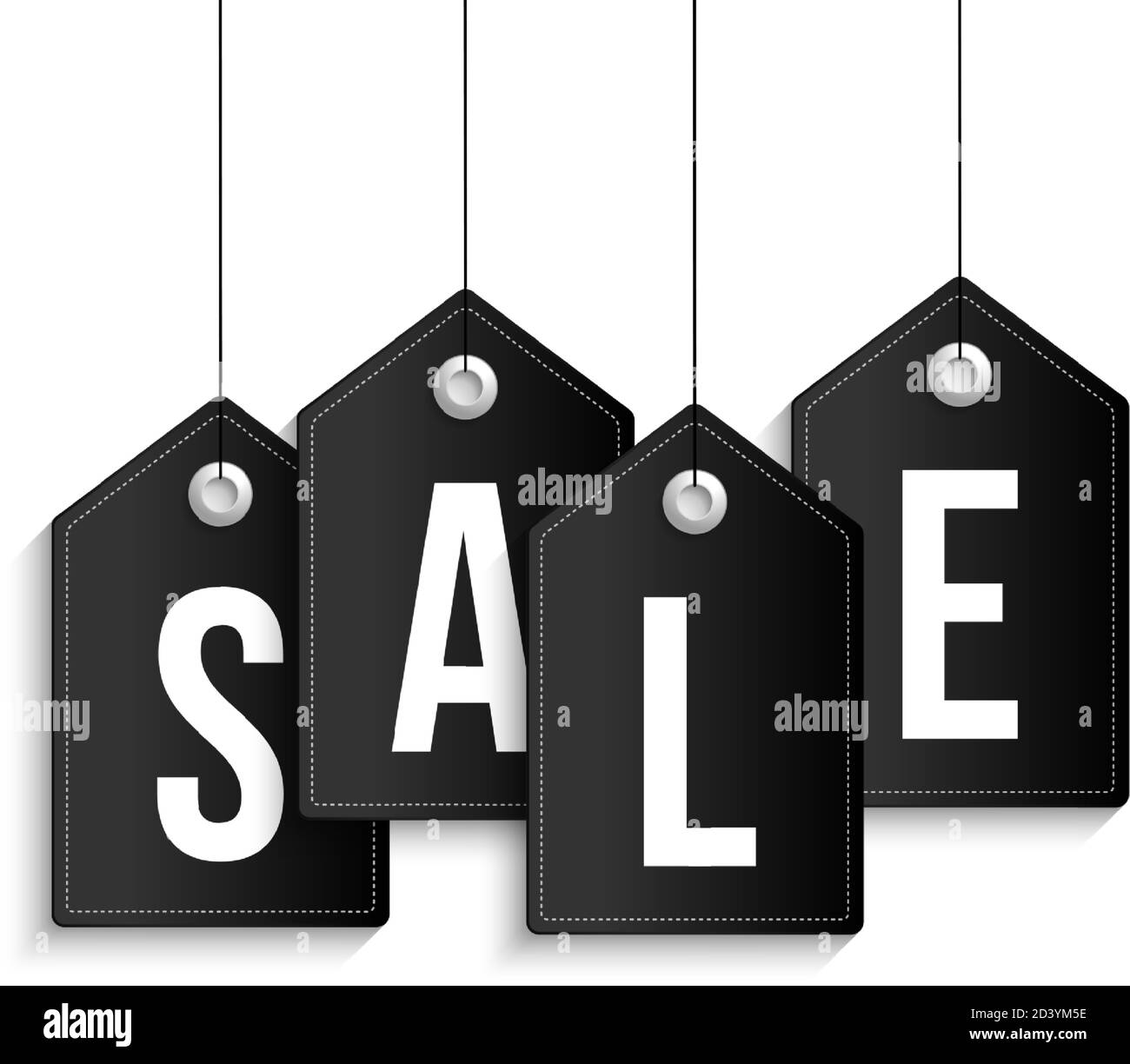 Black Friday Sale Banner. Black Sale tag hanging on white background ...