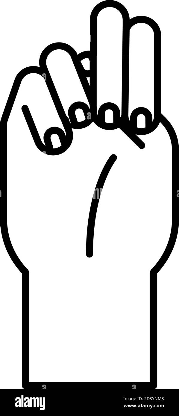 hand sign language n line style icon design of People help and finger ...