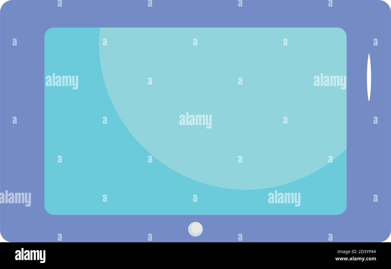 tablet device icon over white background, flat style, vector ...