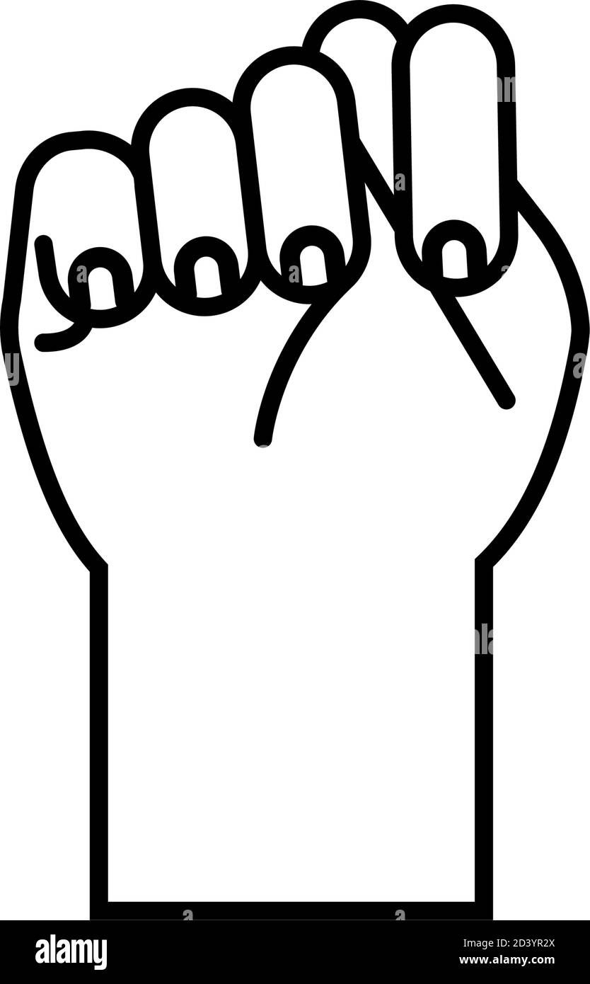 hand sign language t line style icon design of People help and finger ...