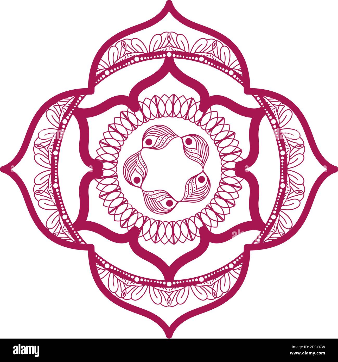 mandala in frame pink vector design Stock Vector Image & Art - Alamy