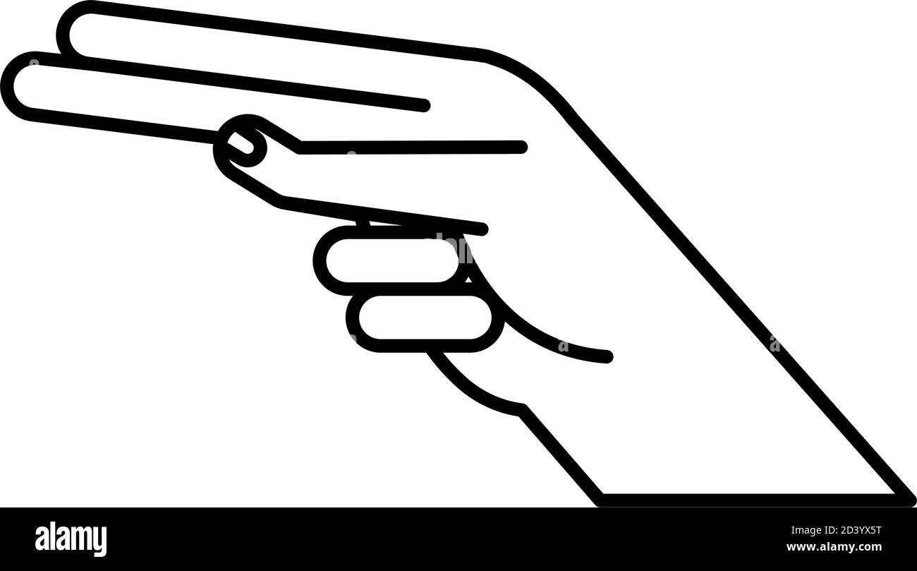 hand sign language h line style icon design of People help and finger ...