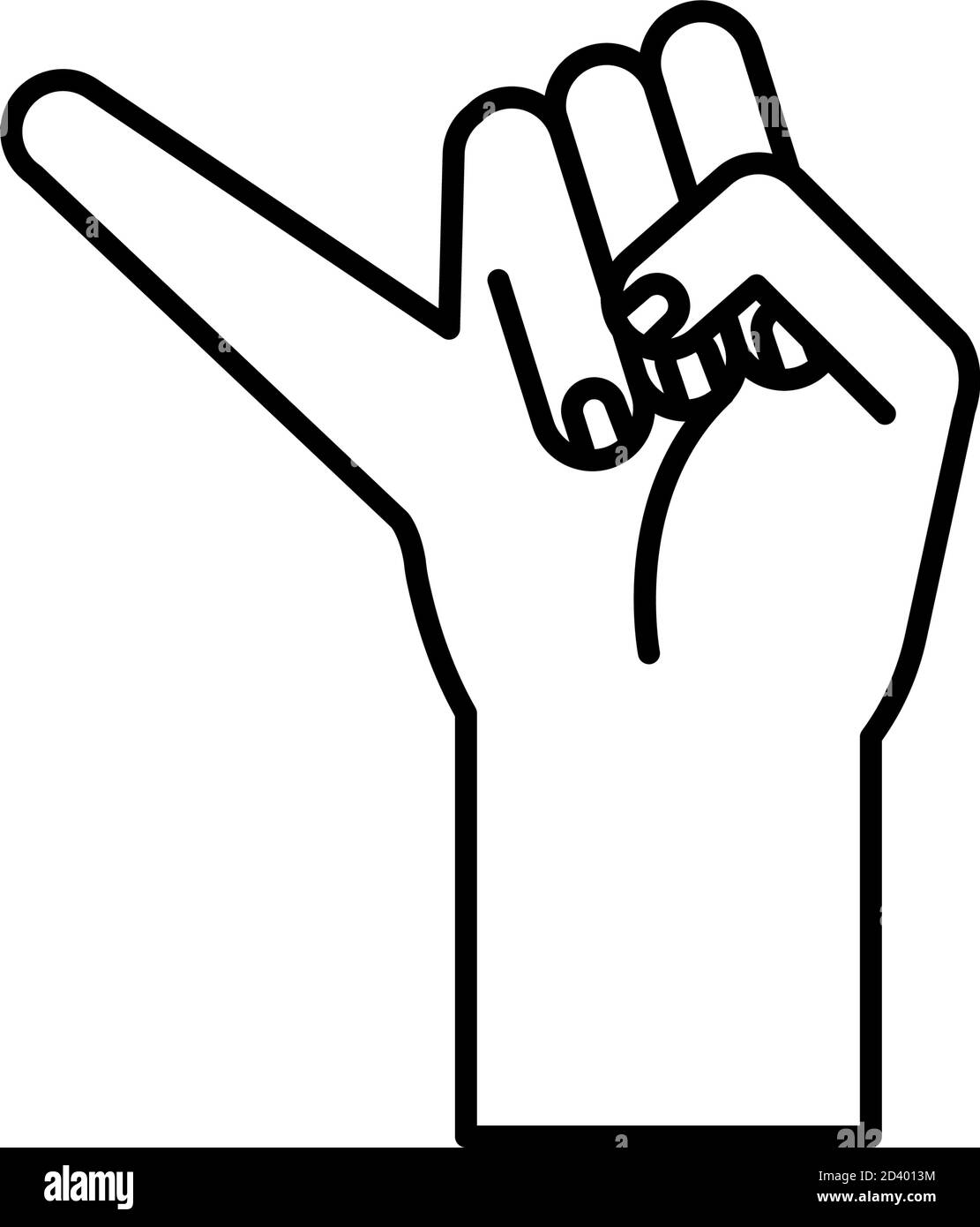 hand sign language j line style icon design of People help and finger ...