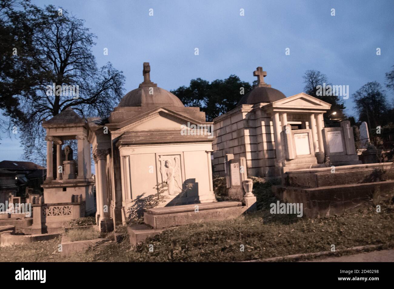 Tombs area in the old cemetery down the alley . Historical monuments ...