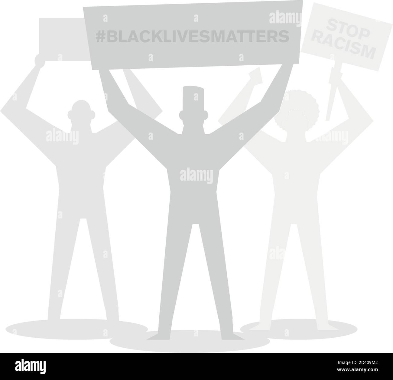 Black lives matter men with banners design of Protest justice and ...