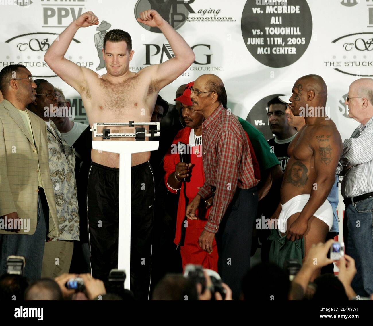 At the weigh in for their fight hi-res stock photography and images - Alamy