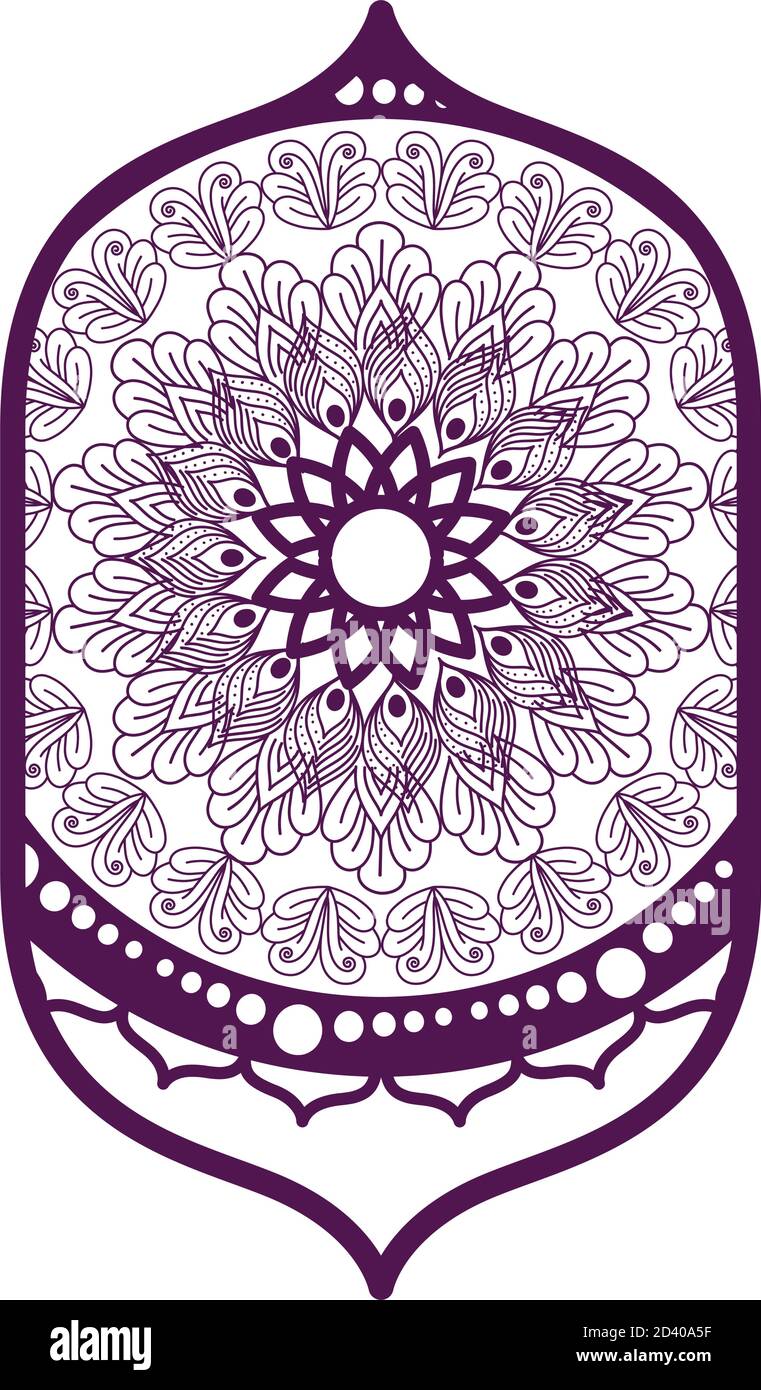 mandala in frame purple vector design Stock Vector Image & Art - Alamy
