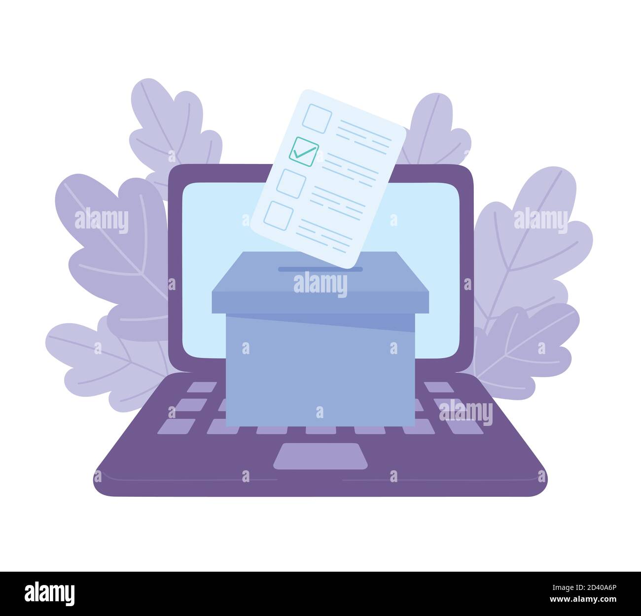 election day, online voting laptop and box with ballot vector ...