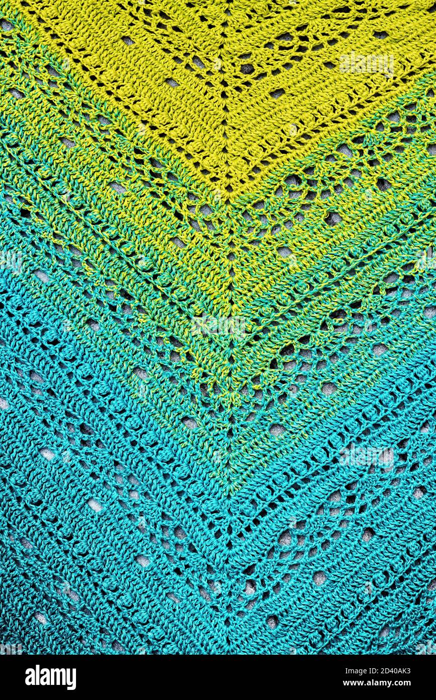 Colorful crochet scarf background Stock Photo - Alamy