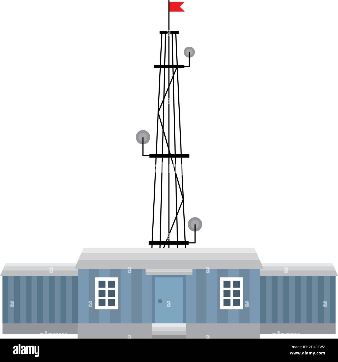 blue house with antenna design, Signal broadcast internet and ...