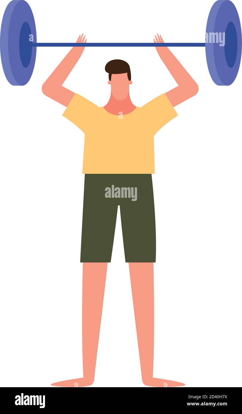 Man lifting weight design, Gym sport and bodybuilding theme Vector ...