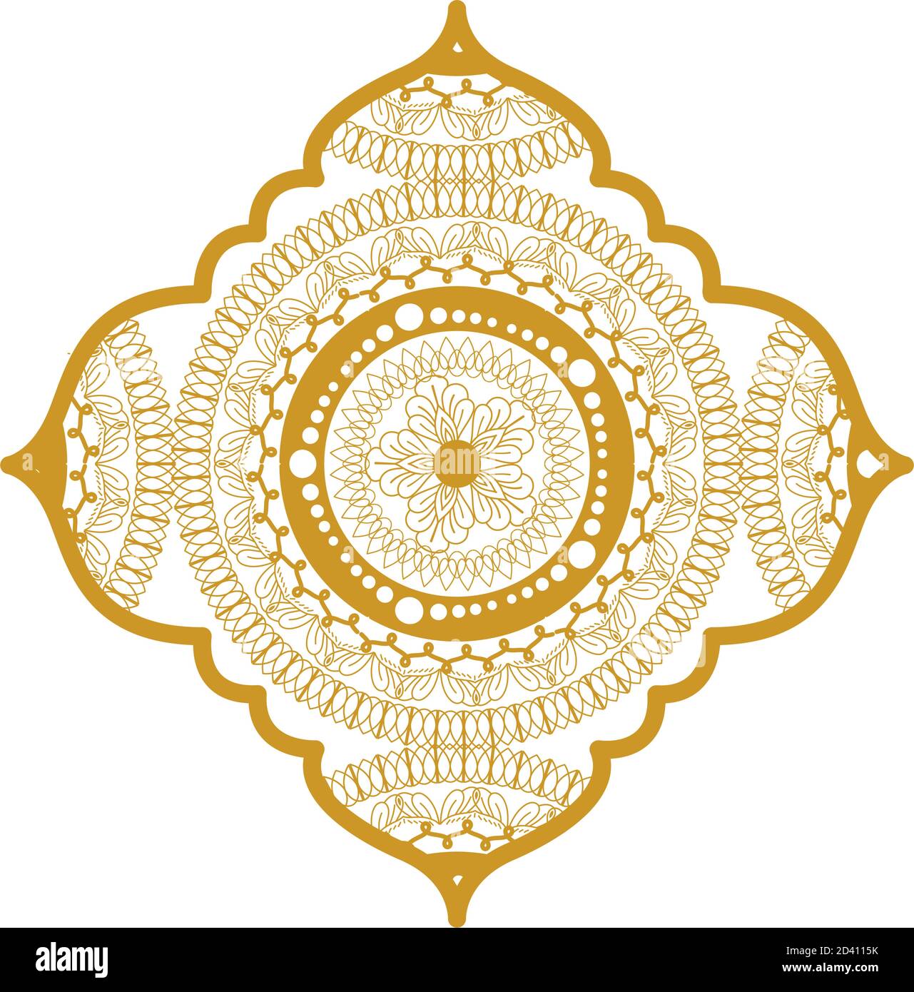 mandala in frame gold vector design Stock Vector Image & Art - Alamy