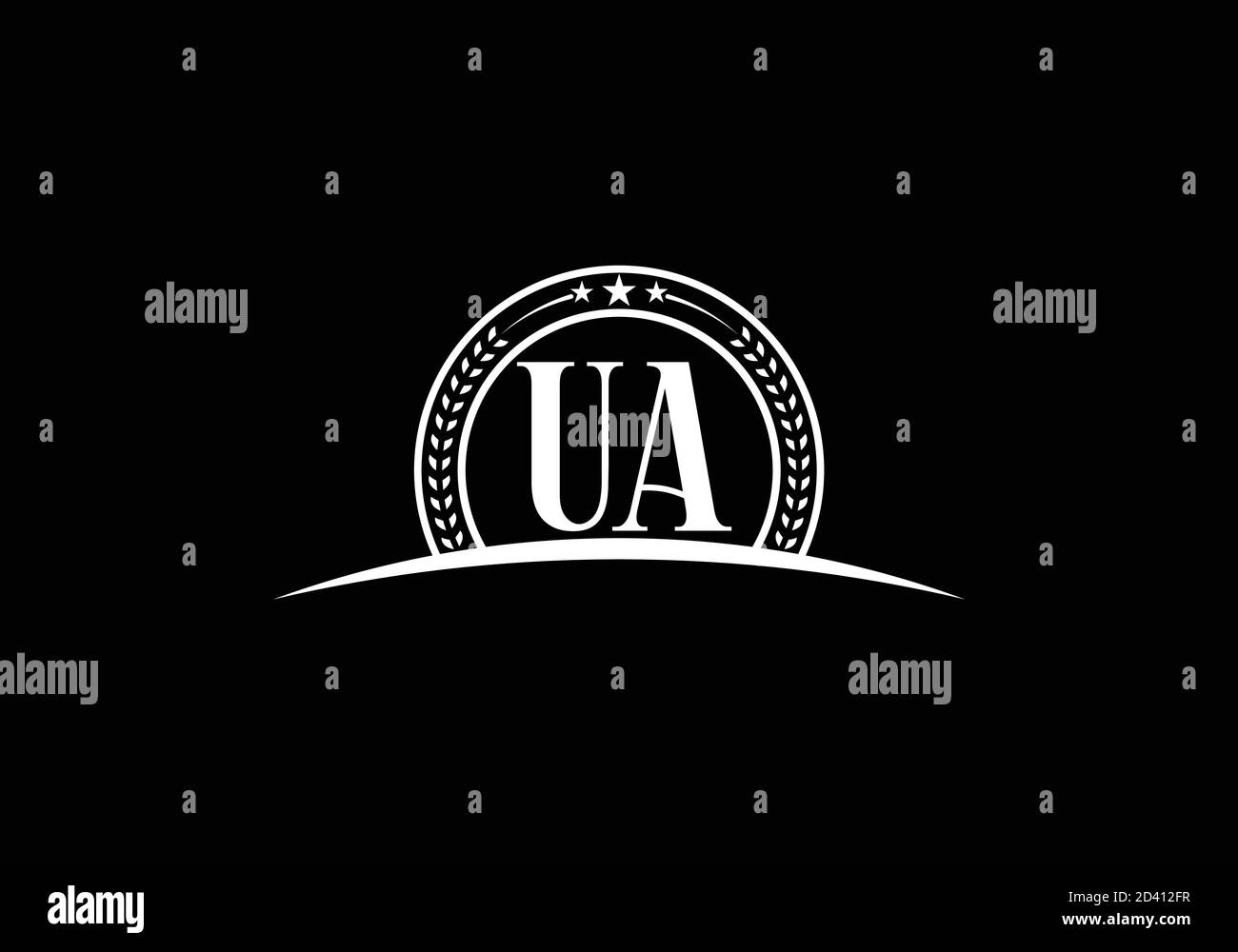 Initial Monogram Letter UA Logo Design Vector Template. Graphic ...