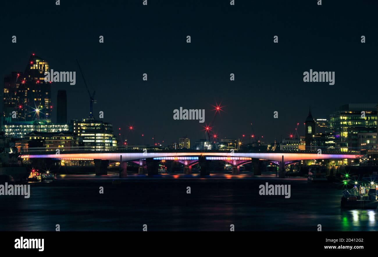 Stunning shot of the London Bridge at night located in England Stock ...