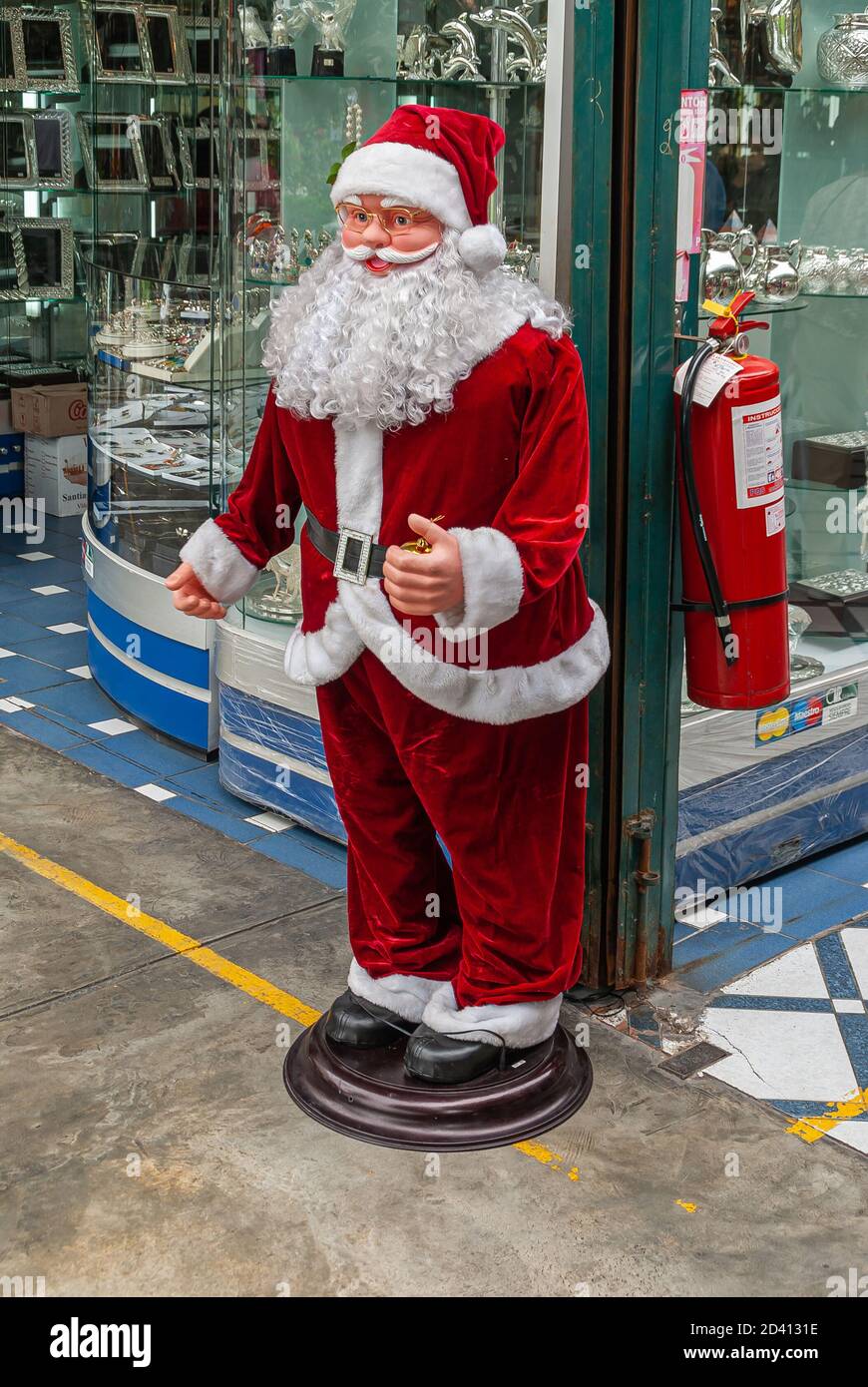 Lima, Peru - December 4, 2008: Closeup of red Santa Claus with large ...