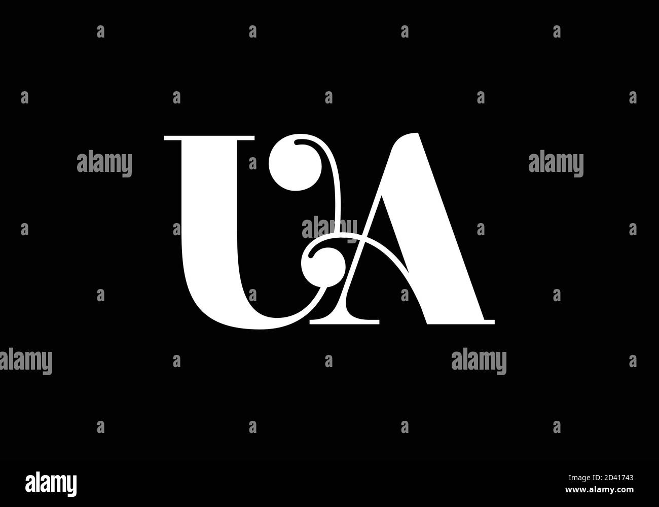 Initial Monogram Letter UA Logo Design Vector Template. Graphic ...