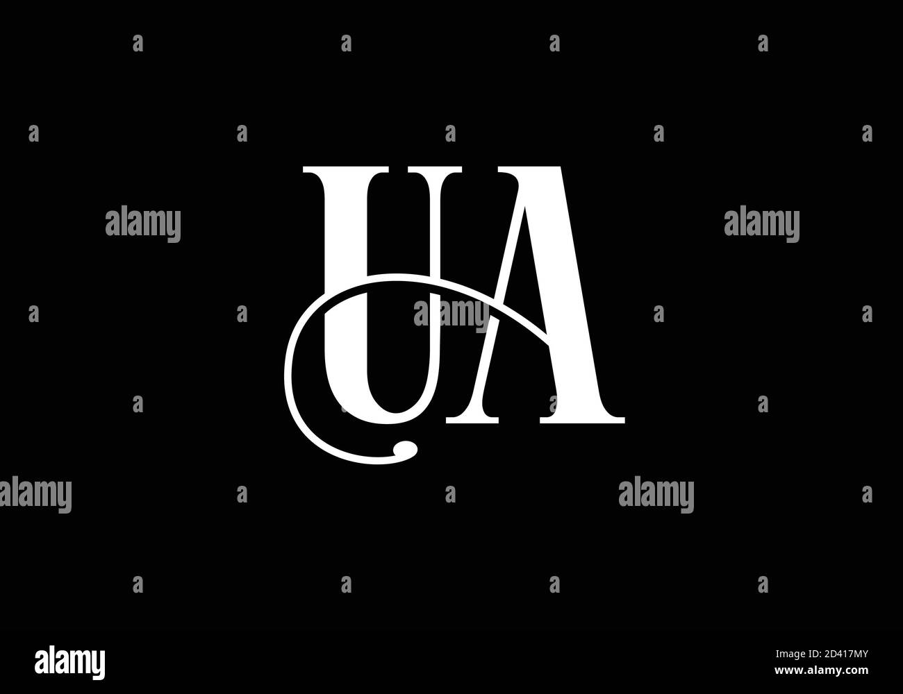 Initial Monogram Letter UA Logo Design Vector Template. Graphic ...