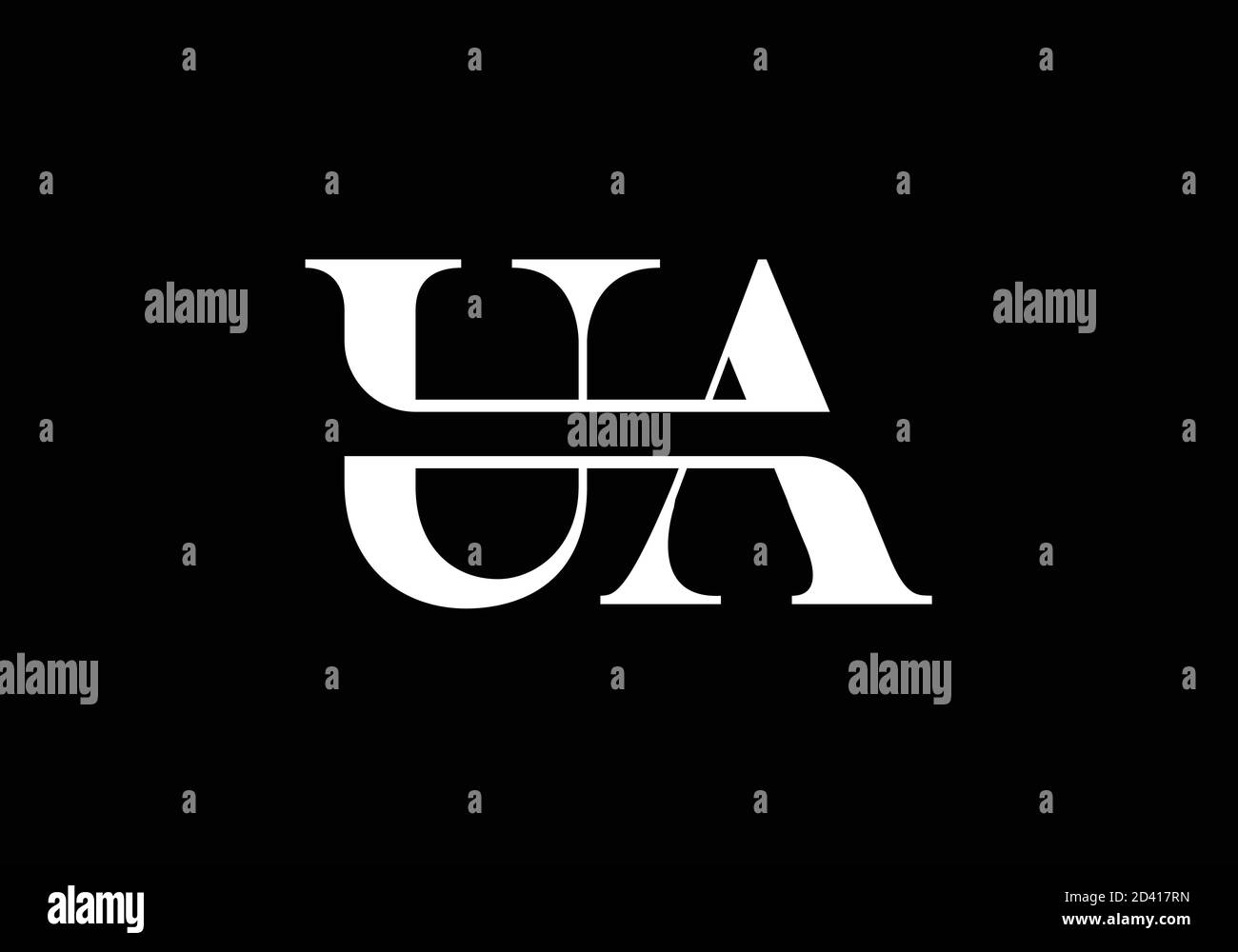Initial Monogram Letter UA Logo Design Vector Template. Graphic ...