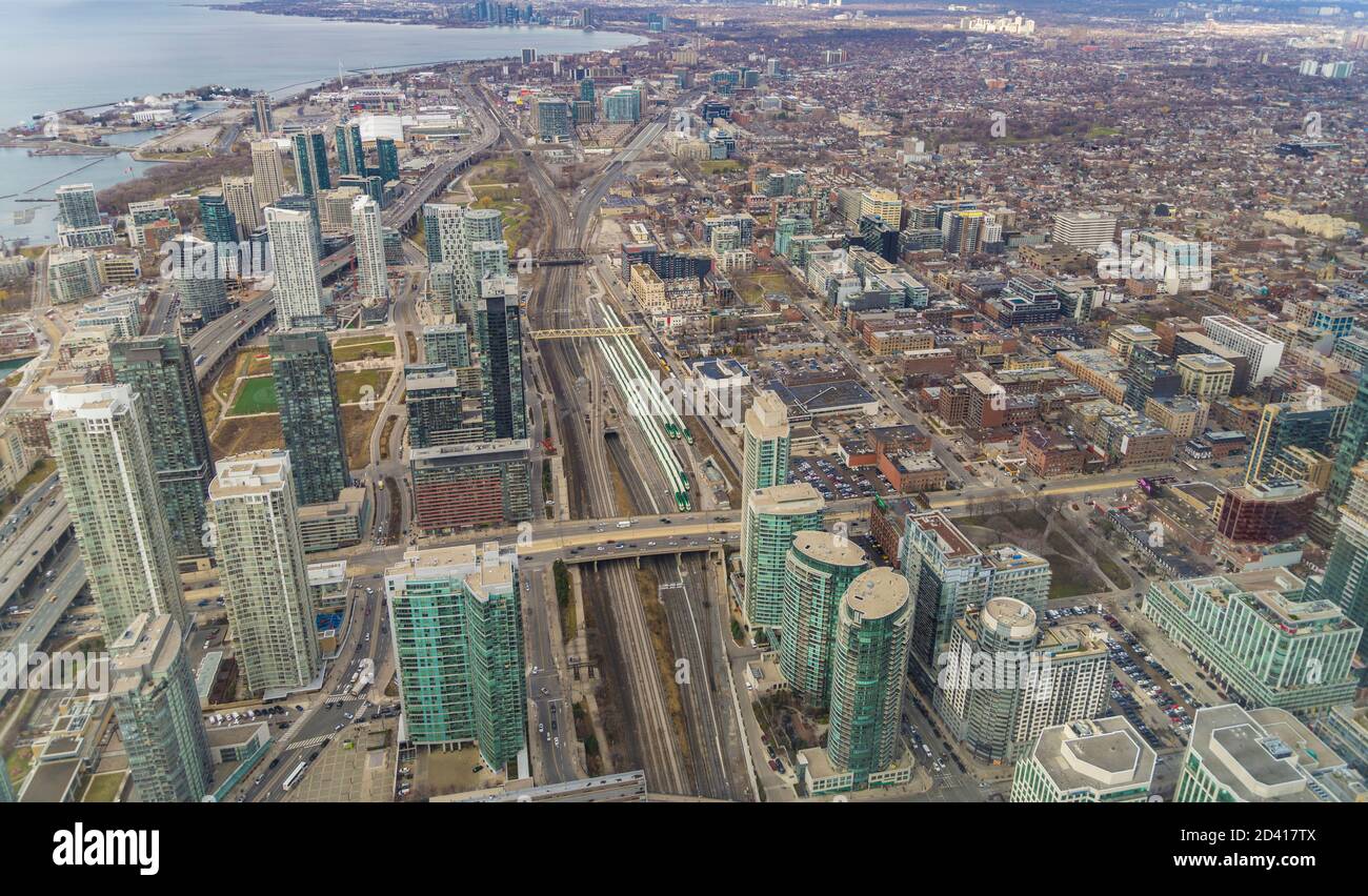An aerial view of Toronto from CN tower Stock Photo - Alamy