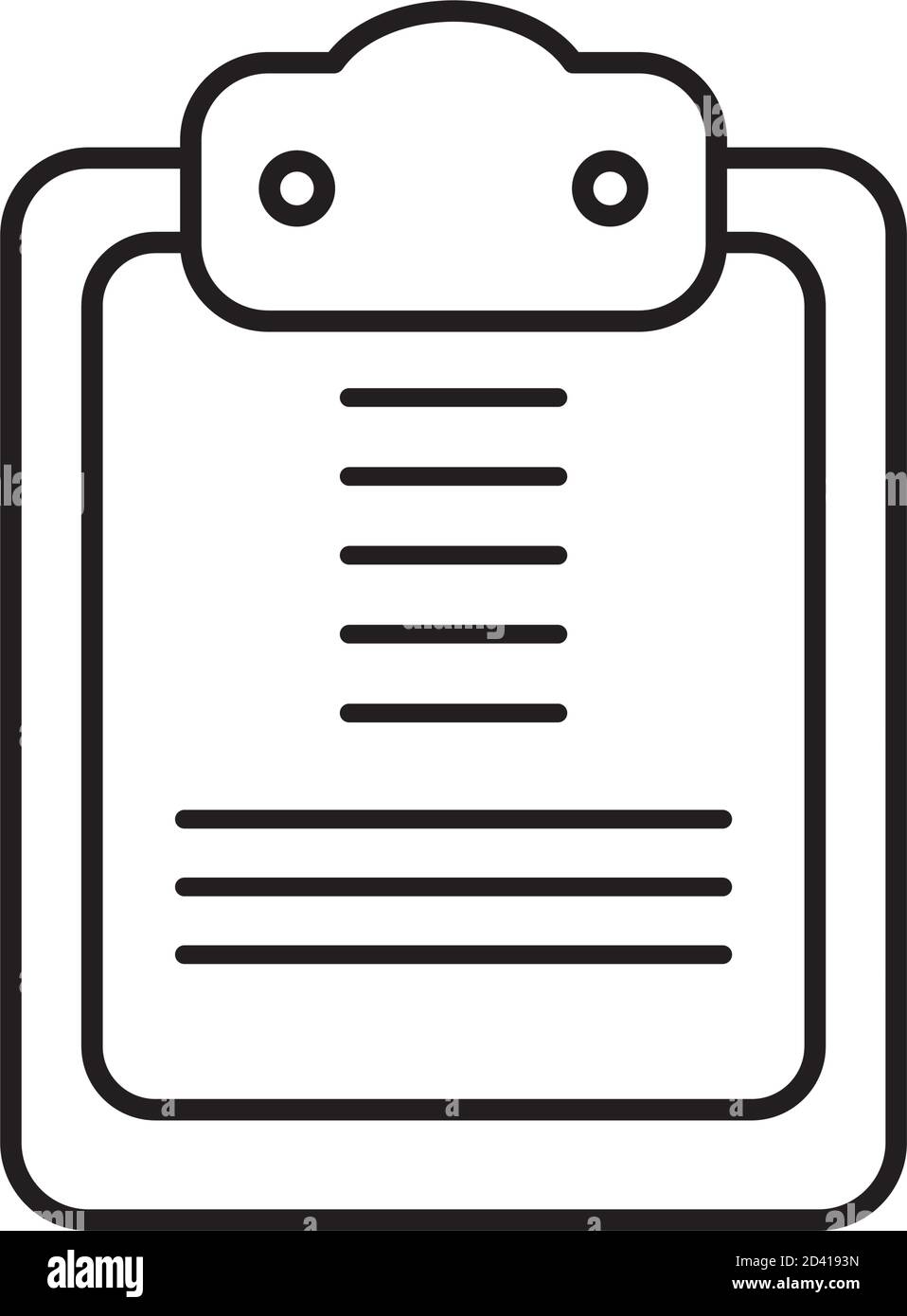 clipboard icon over white background, line style, vector illustration ...