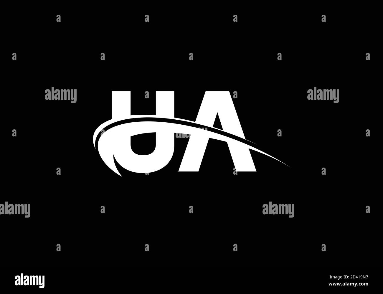 Initial Monogram Letter UA Logo Design Vector Template. Graphic ...